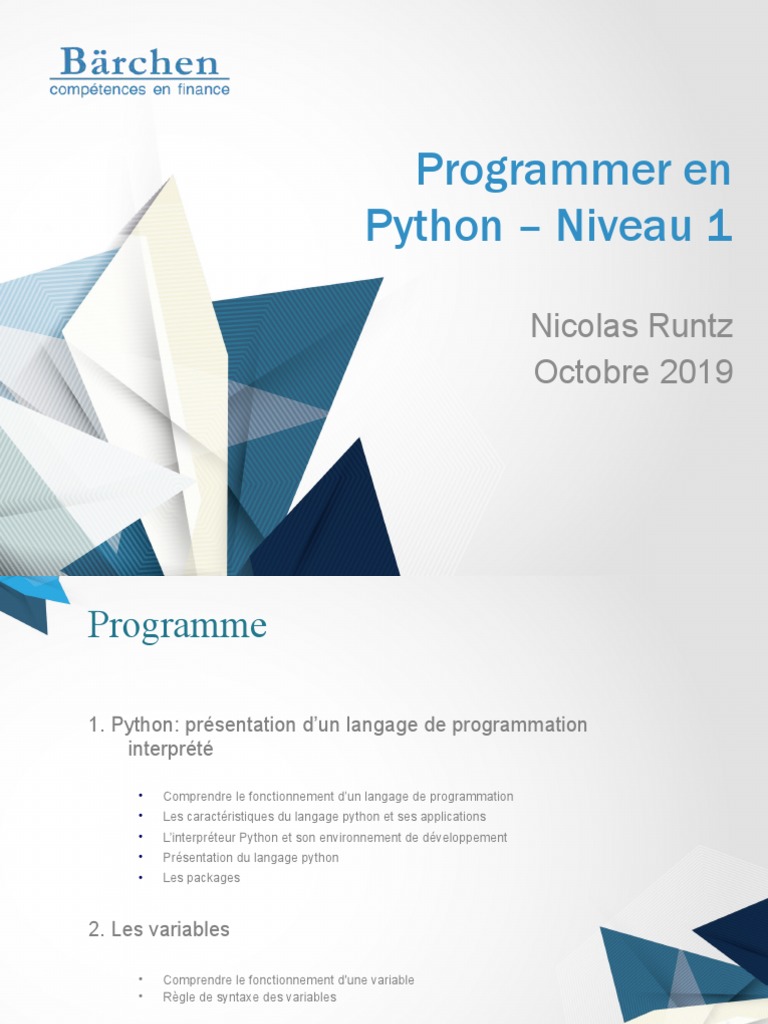 Python Pdf Structure De Contrôle Programmation Informatique 