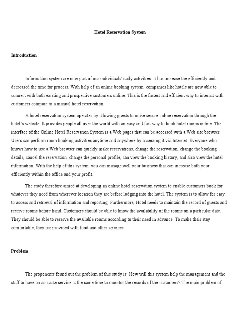 Hotel Reservation System (Introduction) | PDF | World Wide Web ...
