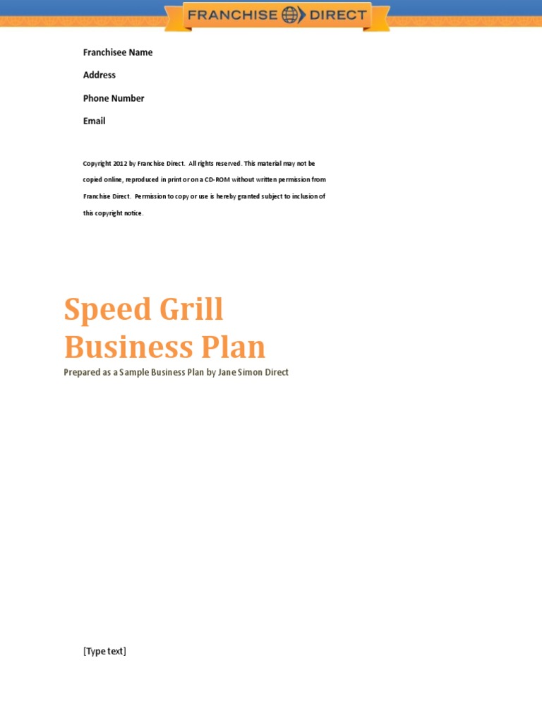 Grill Restaurant Business Plan Template | PDF | Franchising | Corporations
