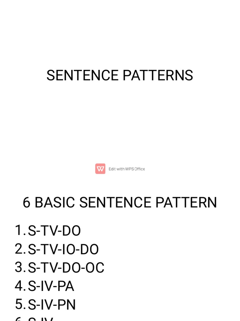 Sentence Patterns | PDF