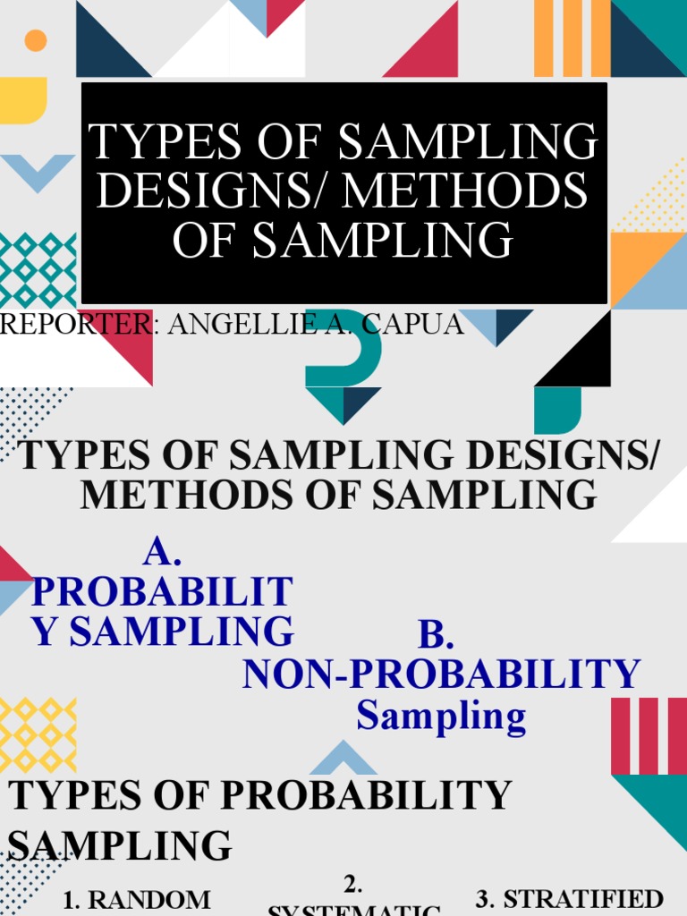 Types of Sampling Designs Methods of Sampling | PDF | Sampling ...