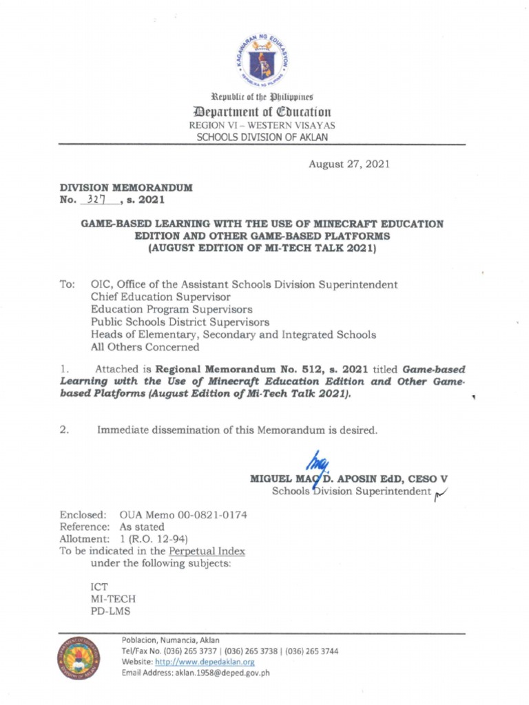 Game-Based-Learning Depedmemo | PDF