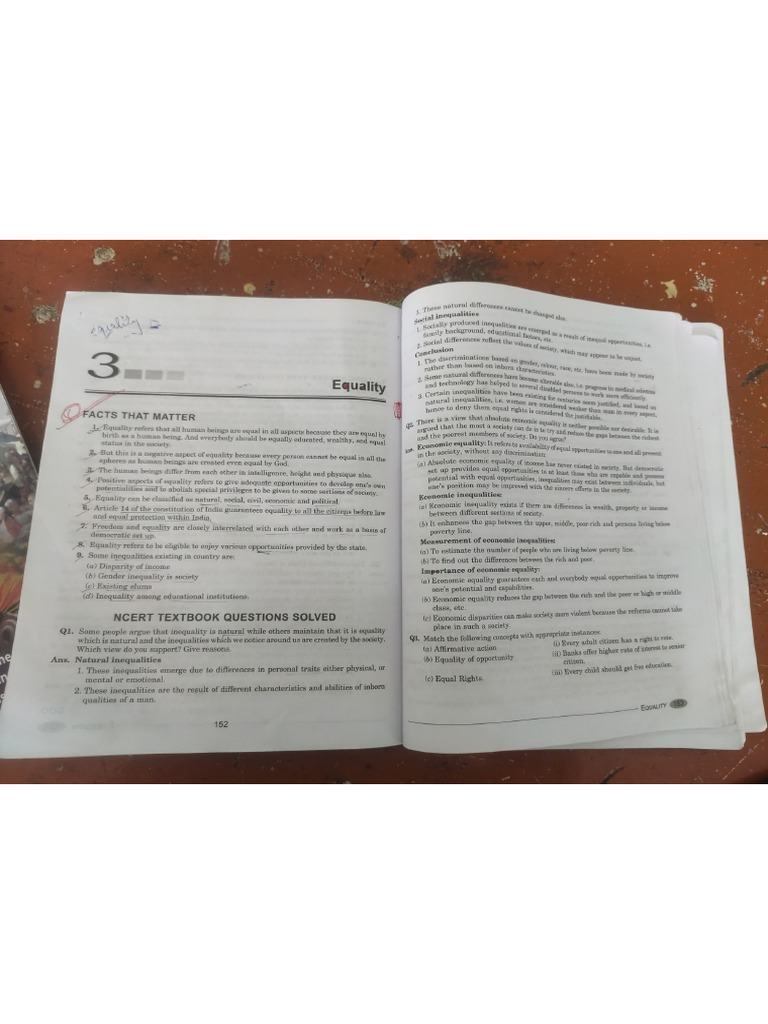 Equality Class 11 Political Science | PDF