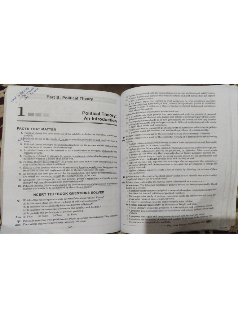 Political Theory Class 11 Political Science | PDF