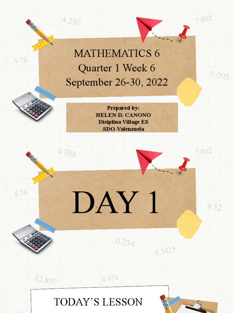 MATH 6 Q1 Week 6 | PDF