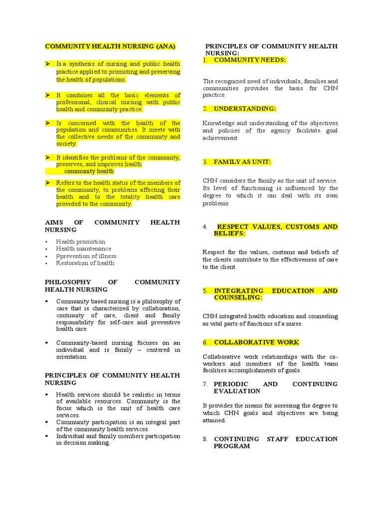 1 Community Health Nursing | PDF | Career & Growth | Self-Improvement