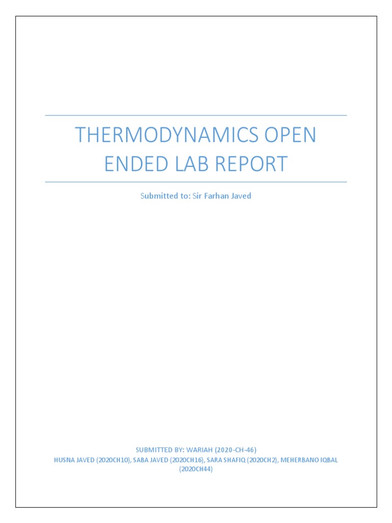 Open Ended Lab Report Pdf 