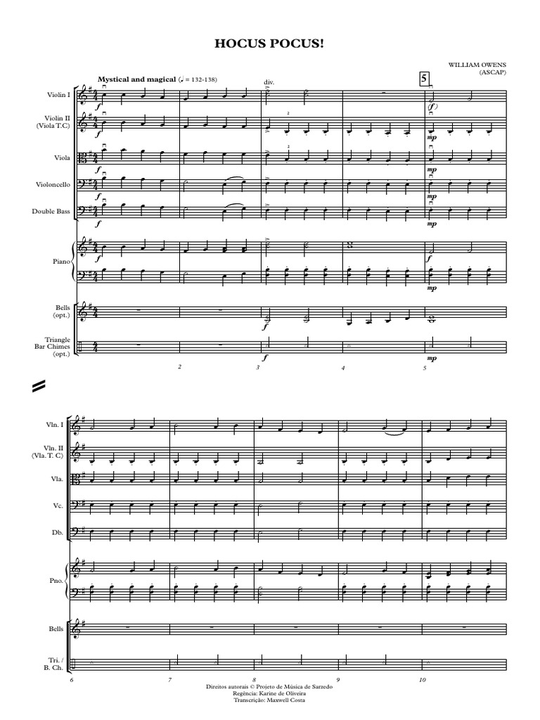 HOCUS POCUS! - Partitura completa | PDF