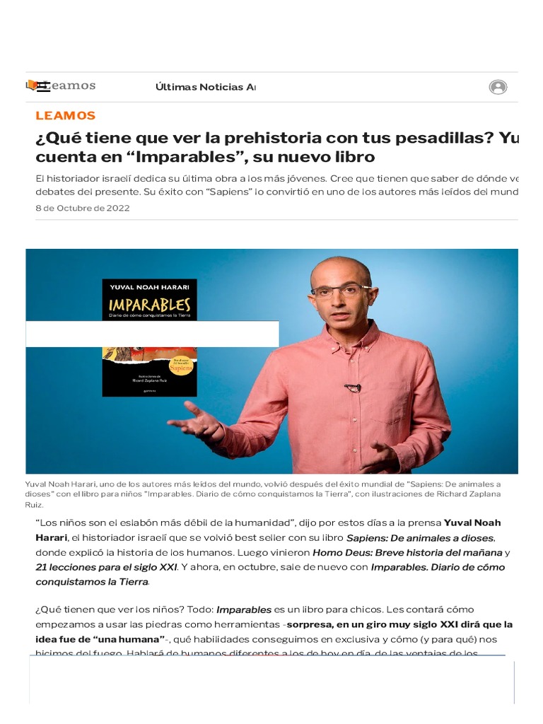 ¿Qué Tiene Que Ver La Prehistoria Con Tus Pesadillas - Yuval Noah Harari Lo Cuenta en ...