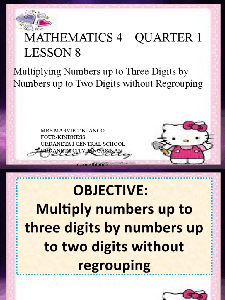MATH 4 Q1 Multiplying Numbers Up To Three Digits by Numbers | PDF ...