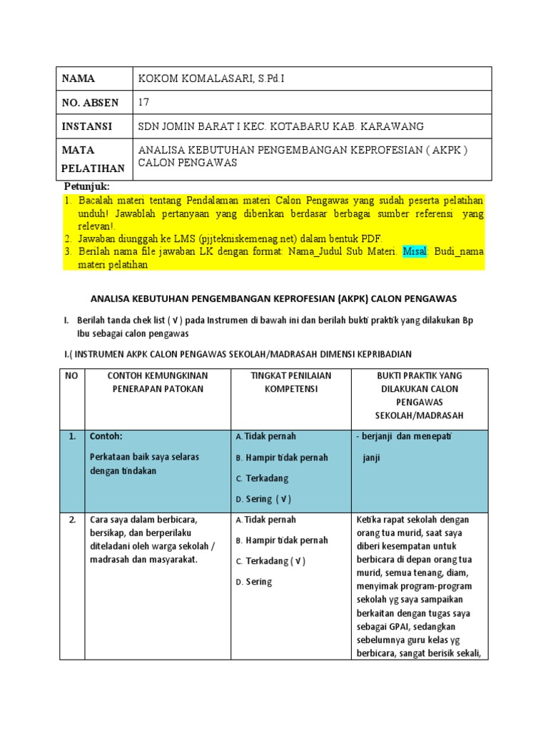 Kokom Komalasari - Akpk | PDF