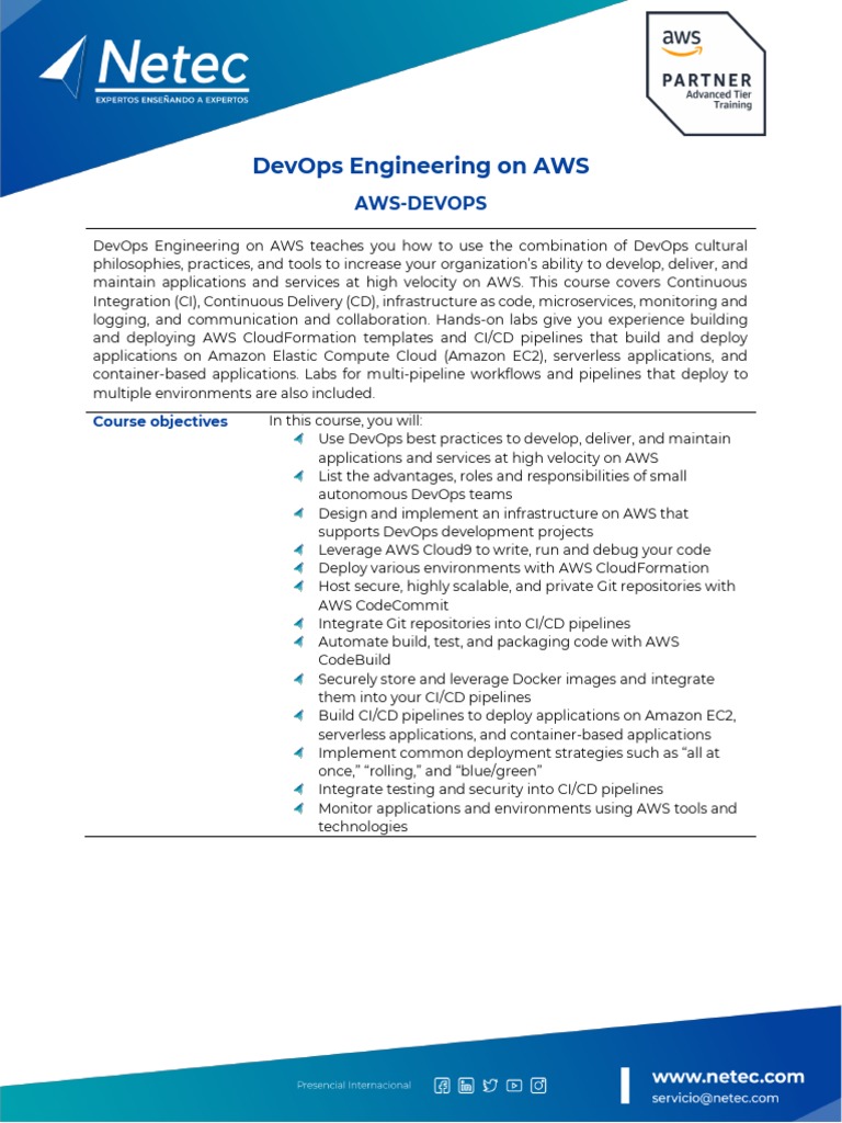AWS-DEVOPS DevOps Engineering On AWS | Download Free PDF | Amazon Web Services | Product Development
