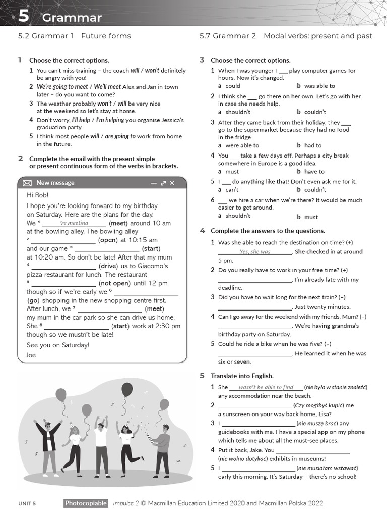 IMP L2 TRF U5 Grammar | PDF