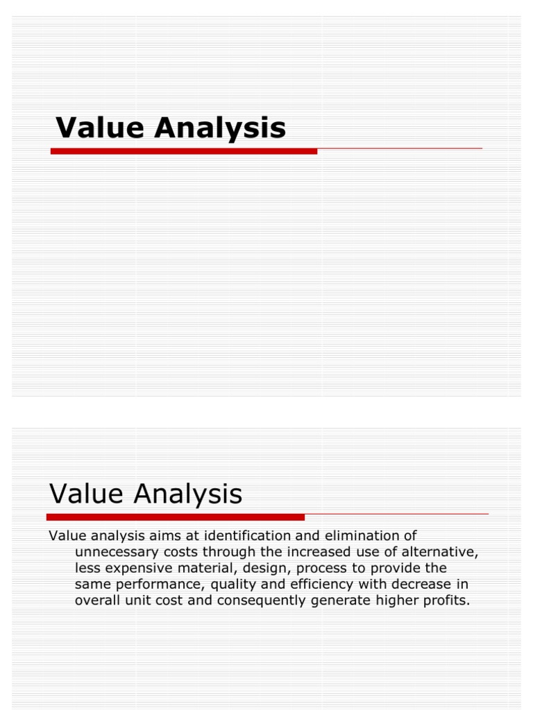 Value Analysis | PDF