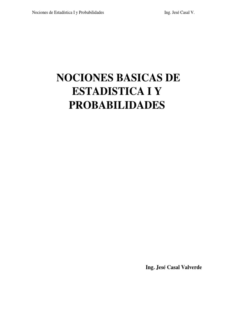 NOCIONES BASICAS DE ESTADISTICA I y PROBABILIDADES | PDF | Media | Estadísticas
