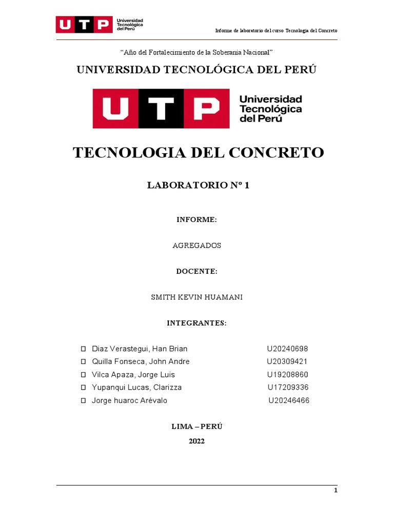 Informe Lab 1 - Agregados | PDF