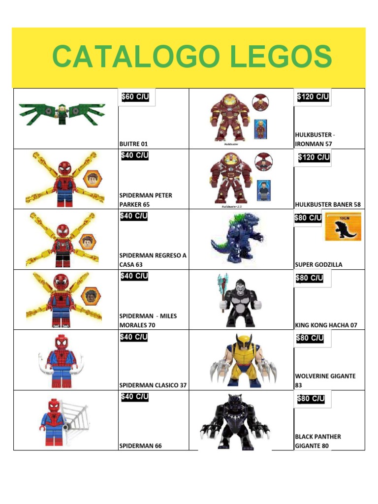 Compatibles Minifiguras Catálogo Legos | PDF