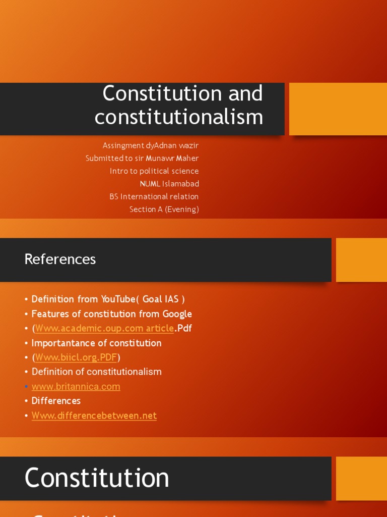 Constitution& Constitutionalism | PDF | Constitution | Rights