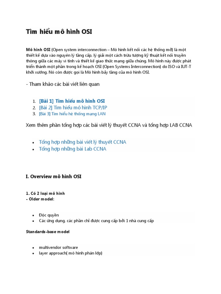 (Bài 1) Tìm hiểu mô hình OSI | PDF