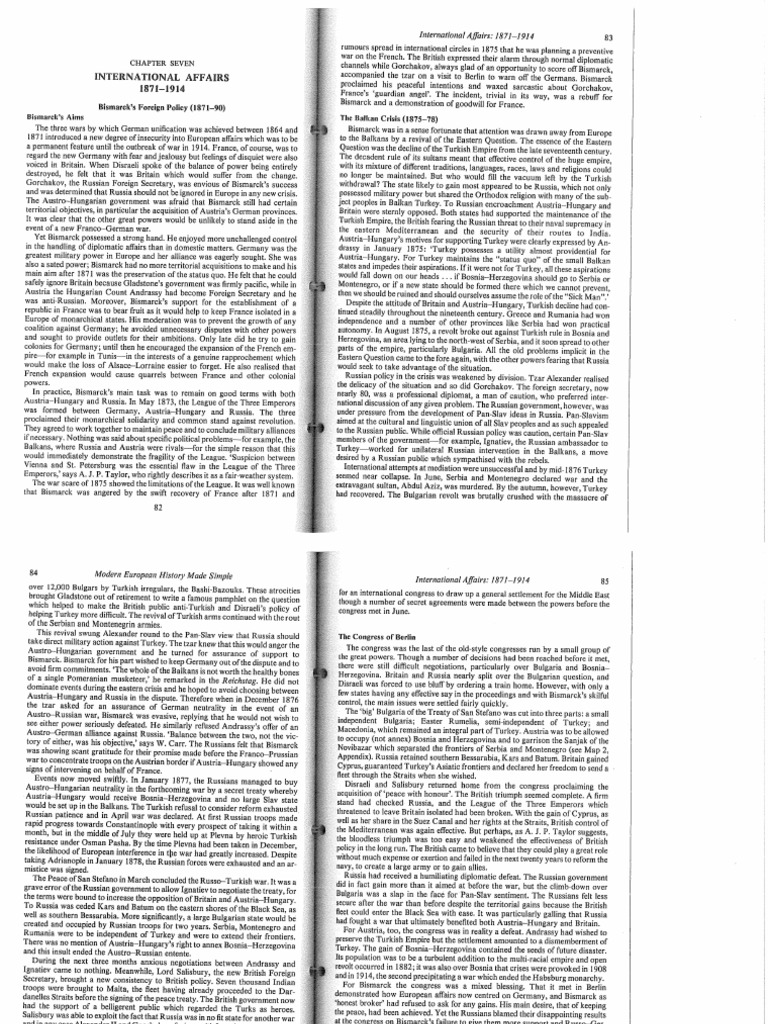 Perry - CH 7 - Causes of WWI | PDF