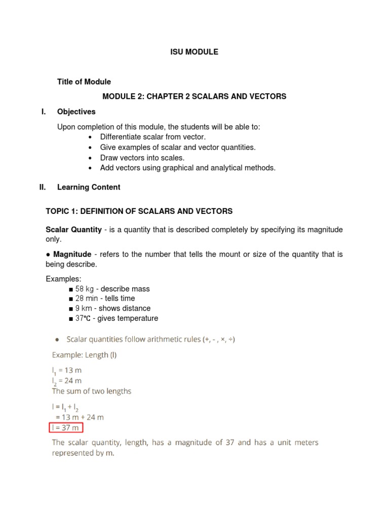 Chapter 2 Module Vector Pdf Euclidean Vector Cartesian Coordinate System