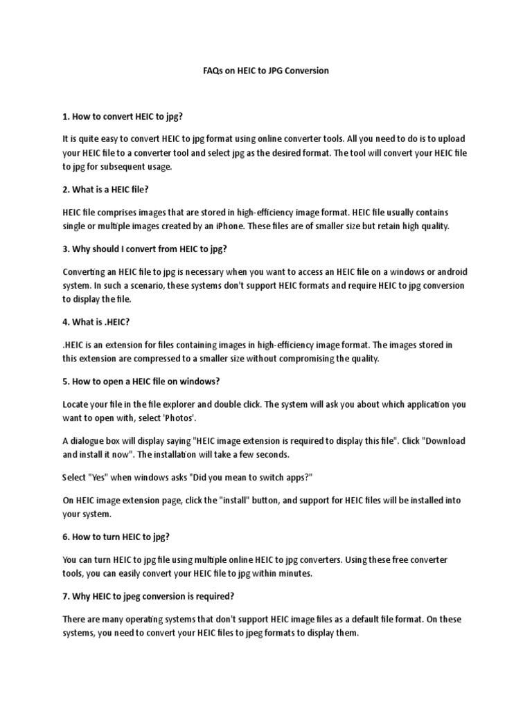HEIC FAQs PDF Information Age Operating System Families