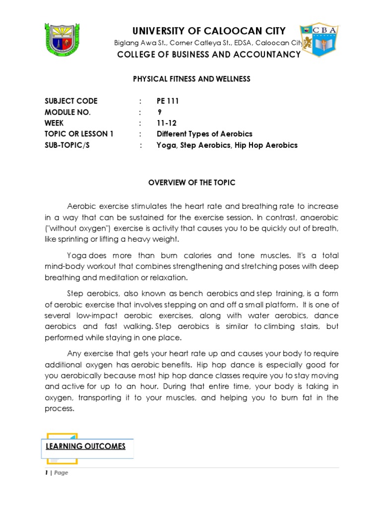 Module 9-Unit 5-Aerobic Program | PDF | Aerobic Exercise | Physical ...