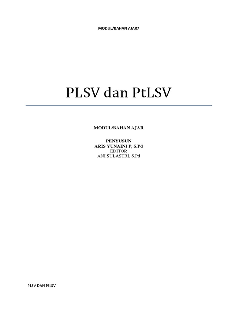 MODUL BAHAN AJAR PLSV Dan PtLSV2012 | PDF