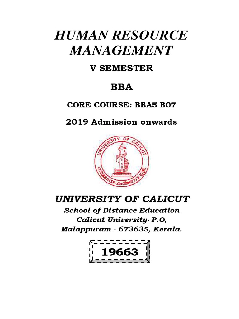 SLM 19663 Bba Human Resources Management | PDF | Human Resource Management | Human Resources