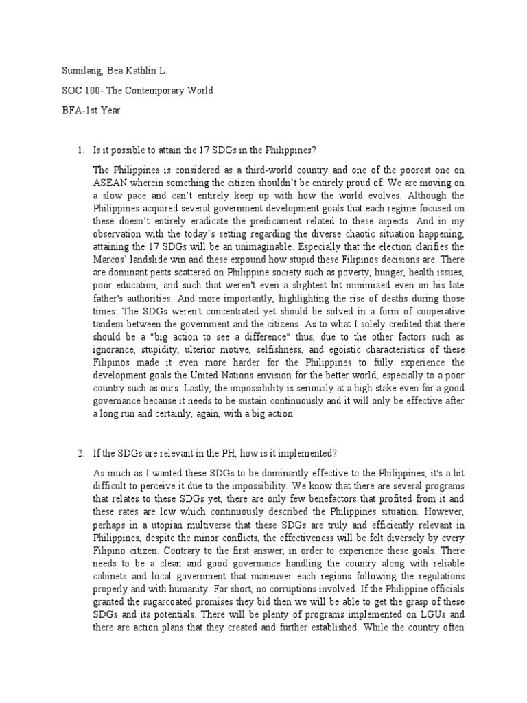 17 Sdgs | PDF | Philippines | Economic Growth