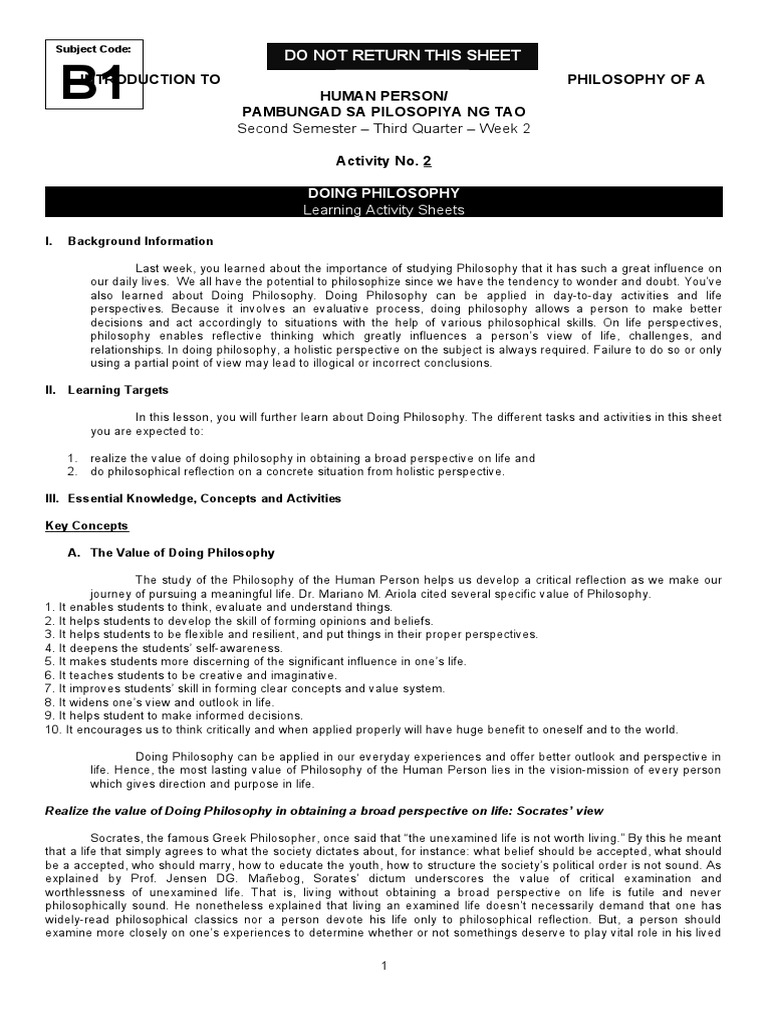 Las 2 Final - Philo | PDF