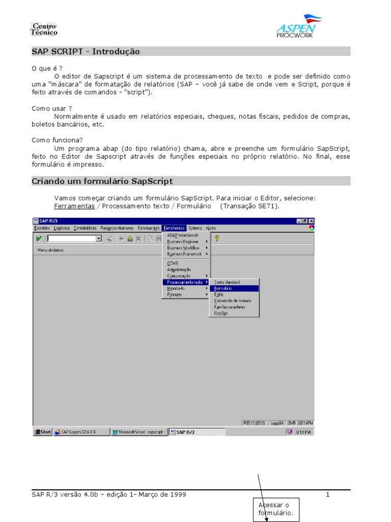 Curso de Sapscript 40b - Yurion | PDF | Dados | Janela (informática)