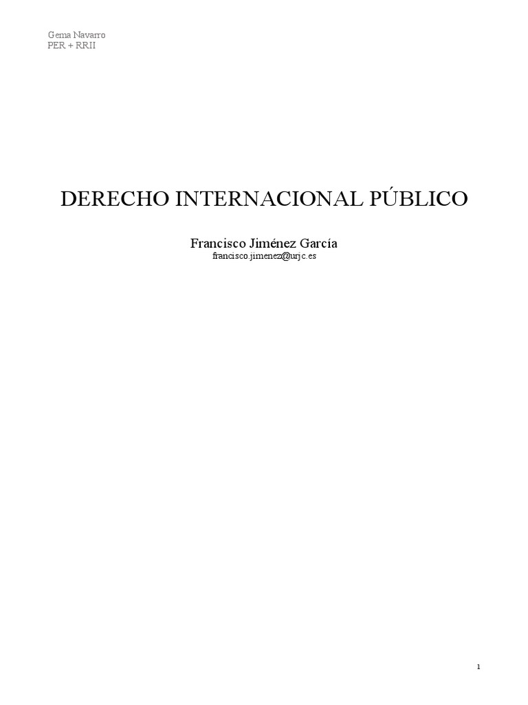 DERECHO INTERNACIONAL PÚBLICO - Apuntes | PDF | Autodeterminación ...