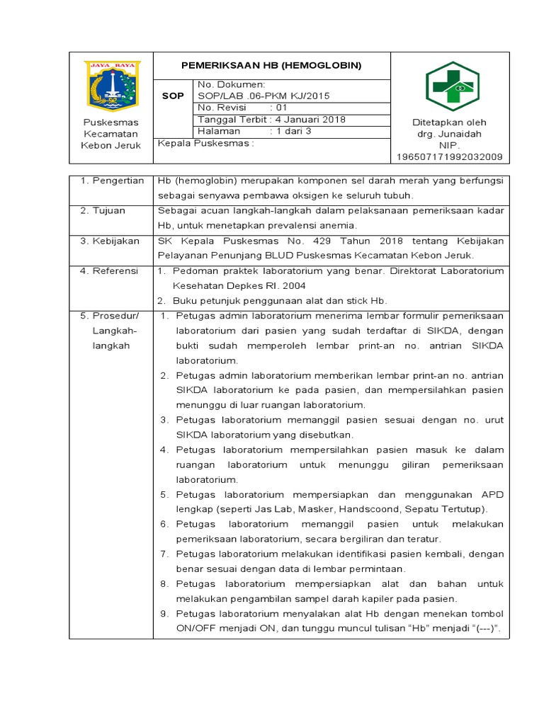 Contoh Diagram Alir Sop Pemeriksaan Lab | PDF