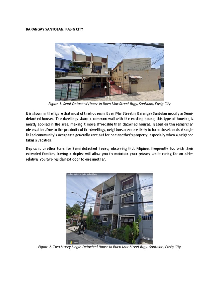 Housing Typologies and Development Strategies in Barangay Santolan, Pasig City | PDF | Building ...