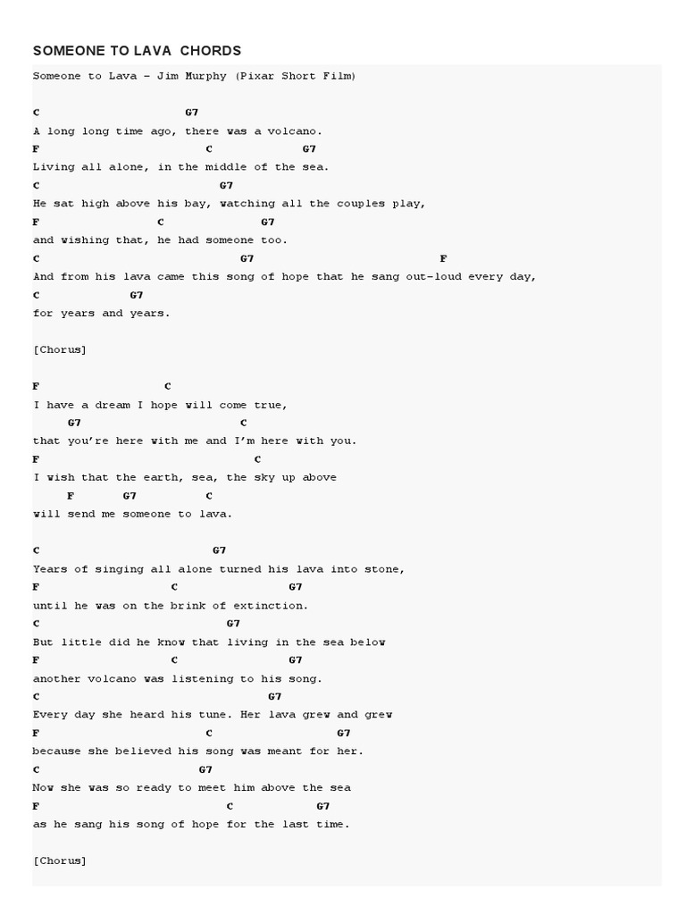 SOMEONE TO LAVA CHORDS | PDF
