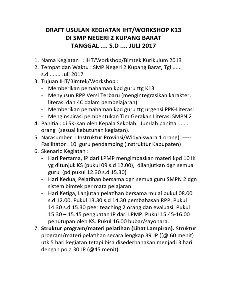 Struktur Program Iht | PDF