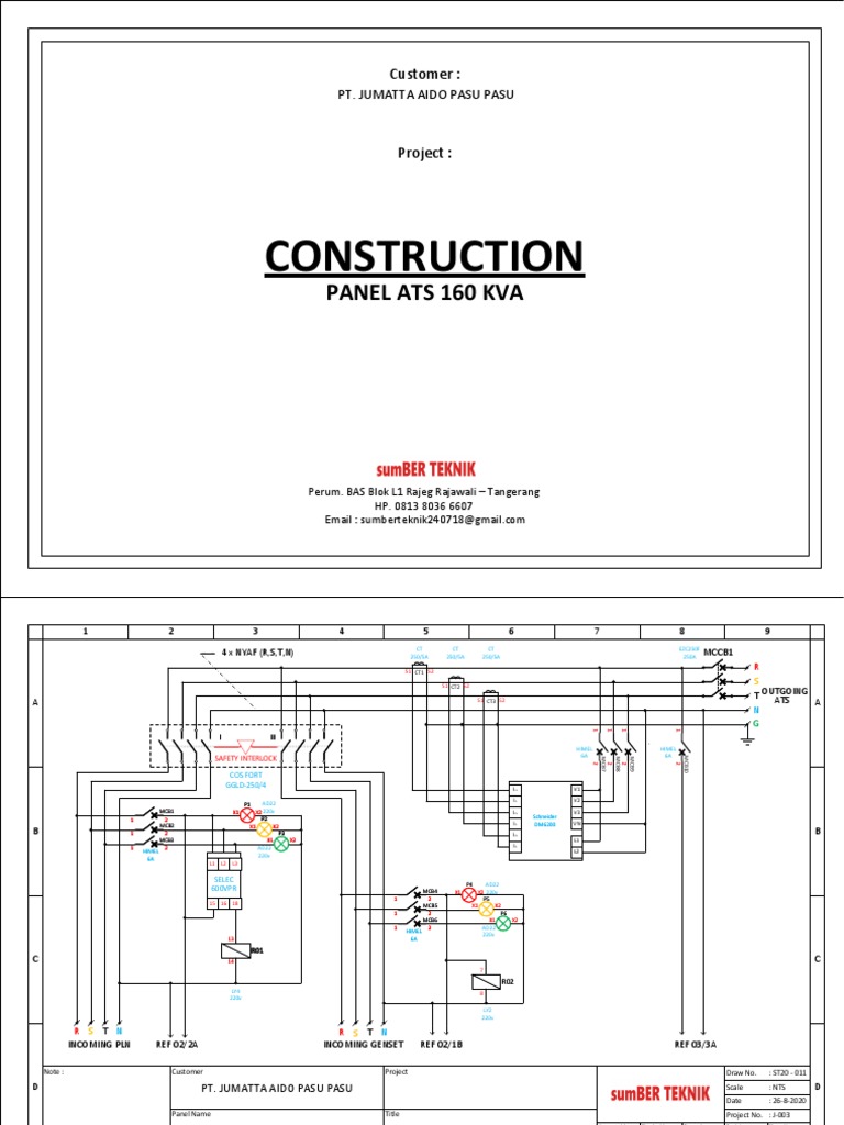 ATS Wiring Diagram for 160 KVA Panel | PDF | Quantity | Battery ...
