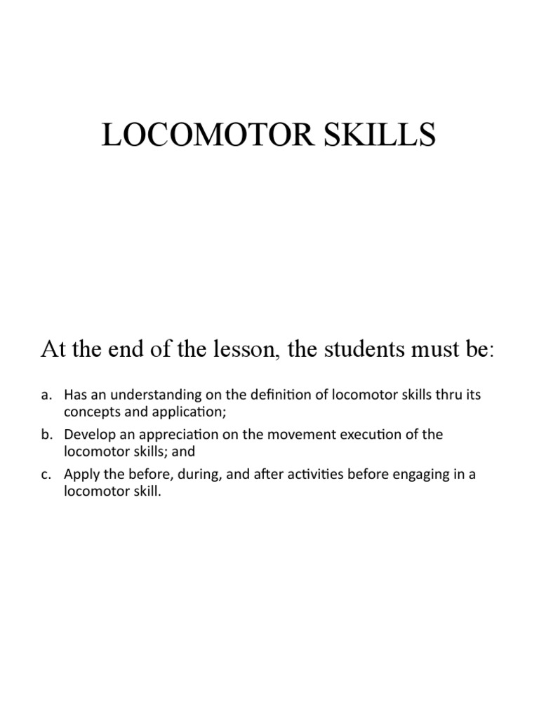 Locomotor Skills | PDF