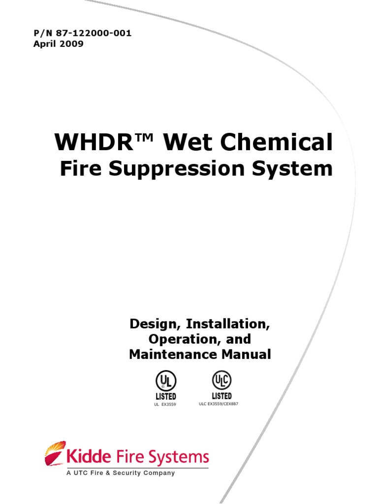 Kidde WHDR™ Wet ChemicalFire Suppression System | PDF | Valve | Grilling