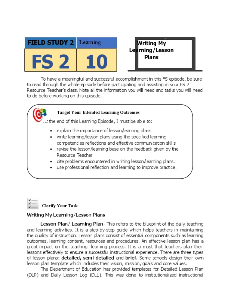 Episode 10 Fs 2 | PDF | Lesson Plan | Learning
