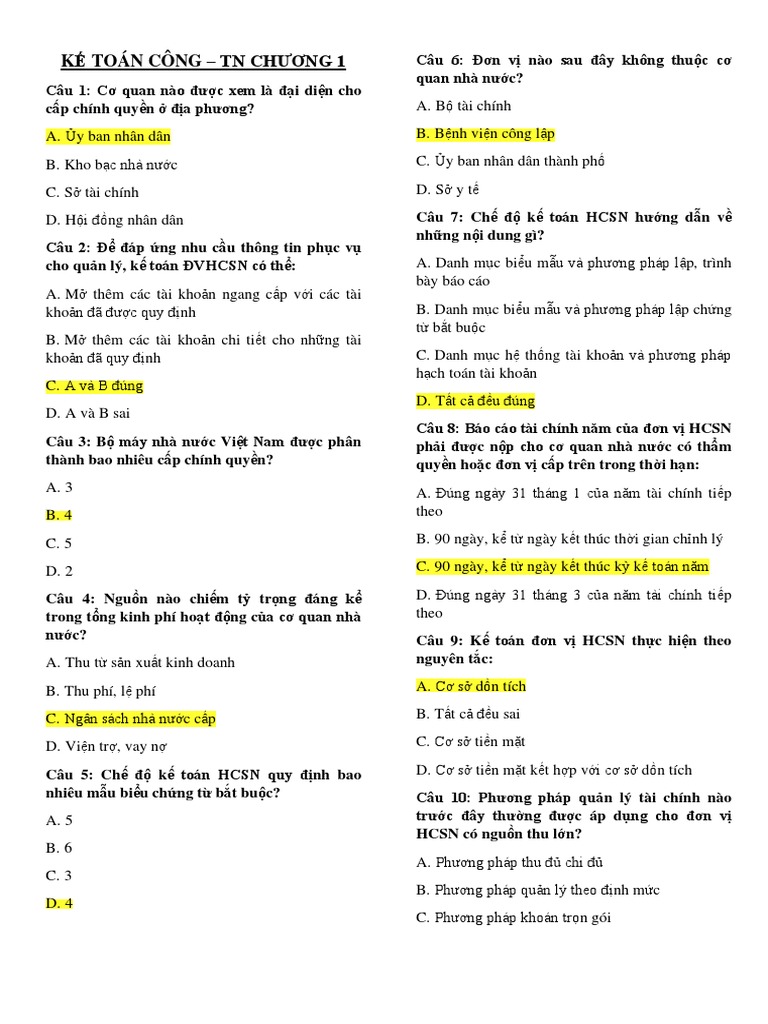 TRẮC NGHIỆM KTC | PDF