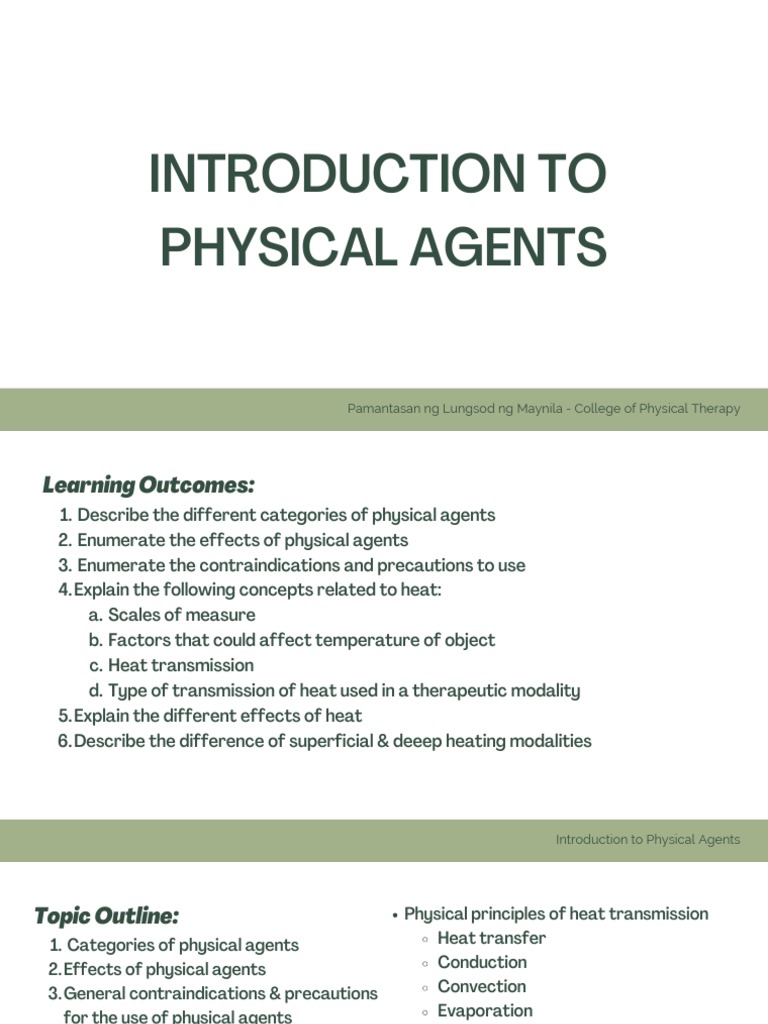 Physical Agents for Therapy Students | PDF