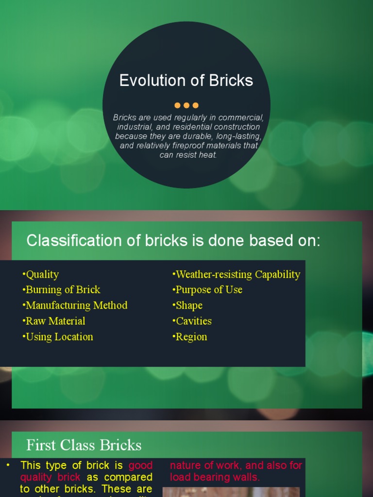 Classification and Evolution of Bricks | PDF | Brick | Materials