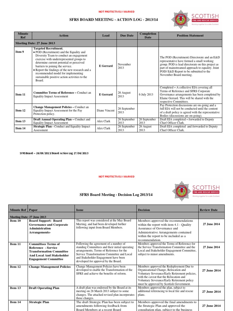 Action Decision Log Template | Download Free PDF | Environmental Impact ...