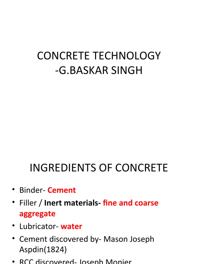 Concrete Technology | PDF | Concrete | Cement