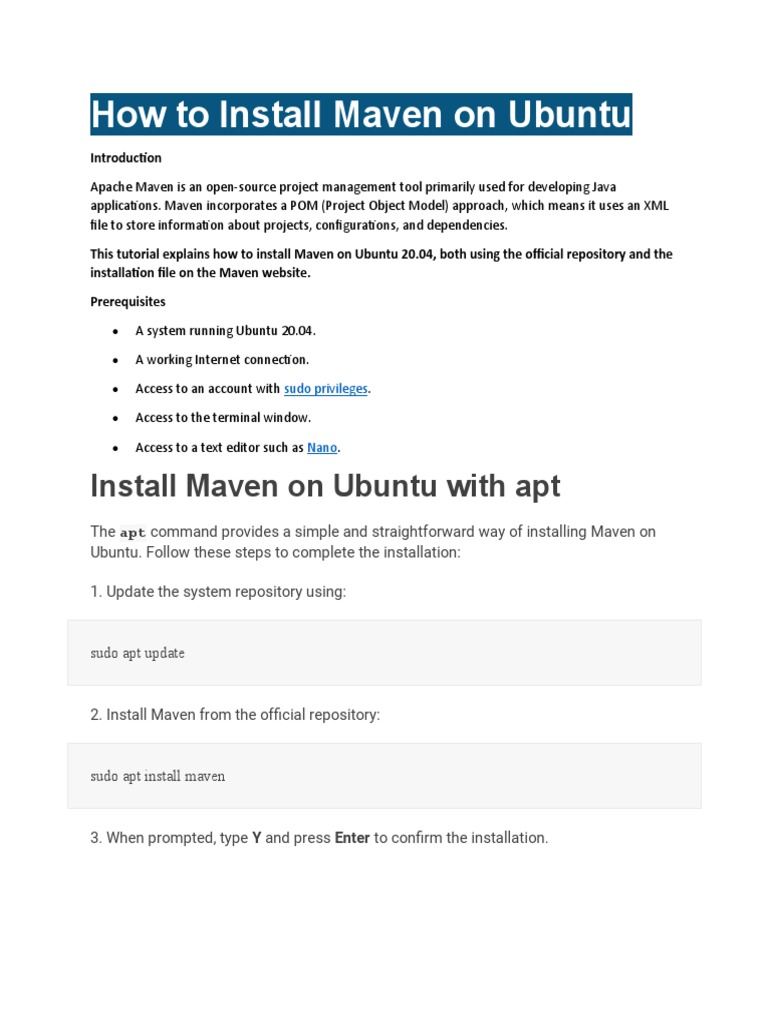 How To Install Maven On Ubuntu | PDF | Computer Science | Utility Software