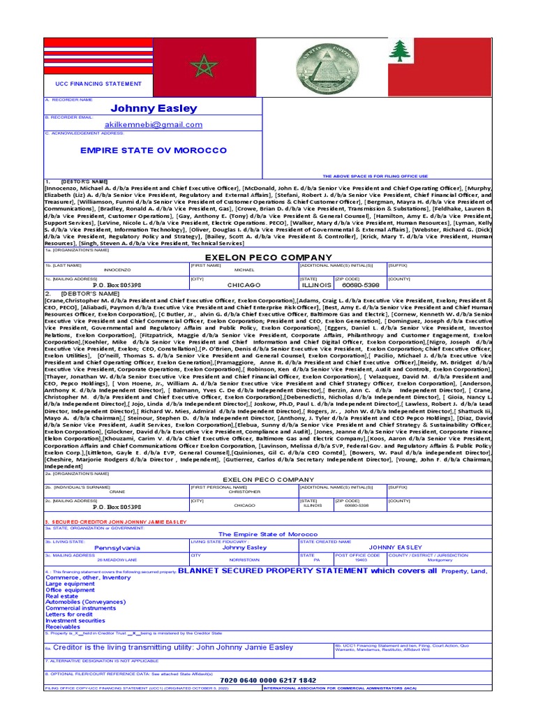 Ucc1 Financing Statement (The Reformation) | PDF