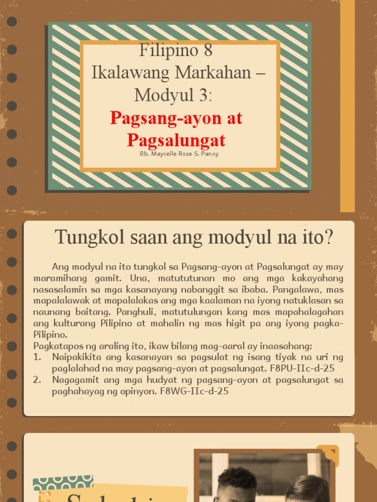 Q2 - Modyul 3 - Pagsang-Ayon at Pagsalungat | PDF