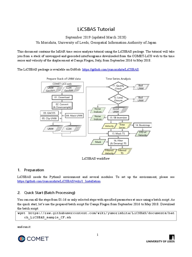 LICSAR Time Series Tutorial | PDF | Computing | Computer Science